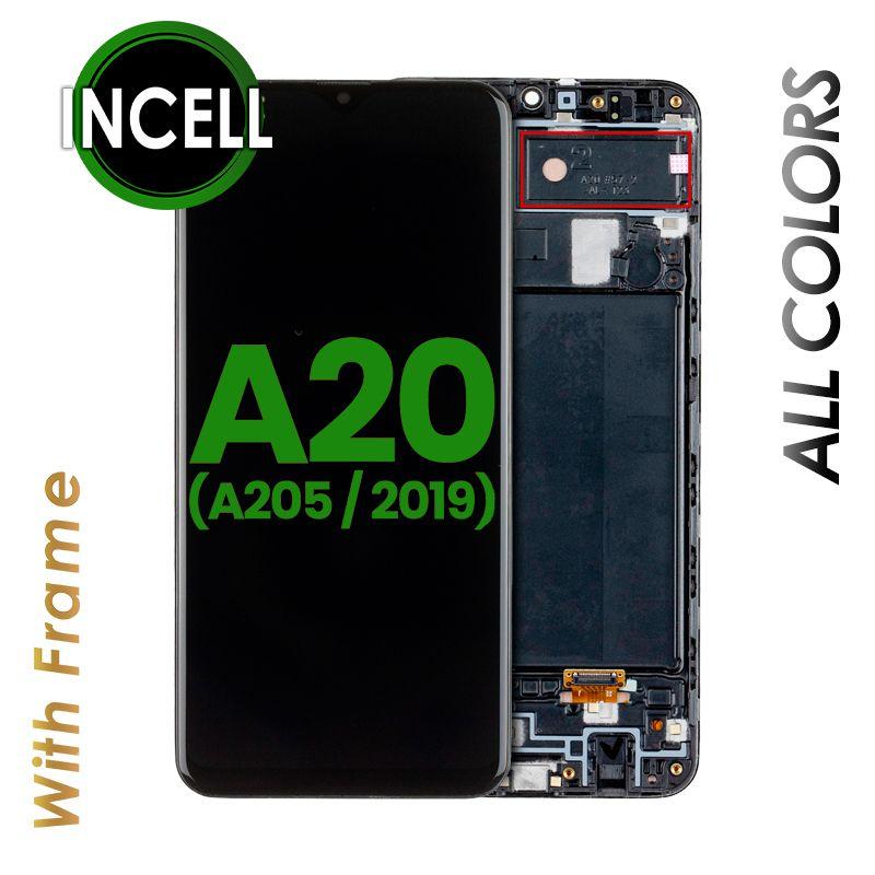 LCD ASSEMBLY WITH FRAME FOR SAMSUNG A20 (A205 / 2019) (INCELL) – XCELLPARTS